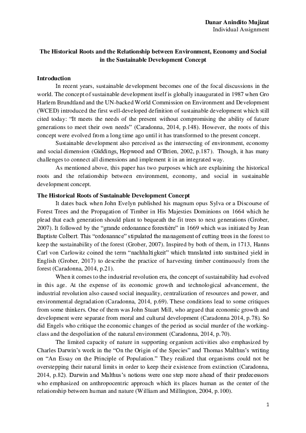 (PDF) The Historical Roots and the Relationship between Environment ...