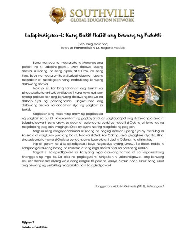 (PDF) Filipino 7 Pabula -Panitikan