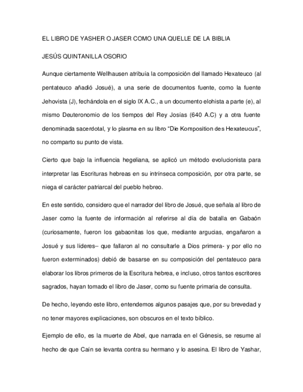 (PDF) EL LIBRO DE YASHER O JASER COMO UNA QUELLE DE LA BIBLIA
