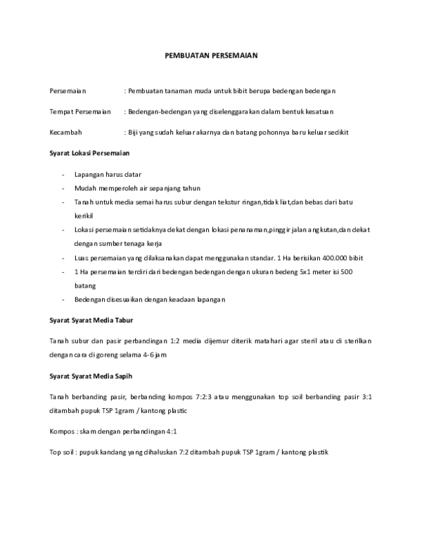 (DOC) PEMBUATAN PERSEMAIAN