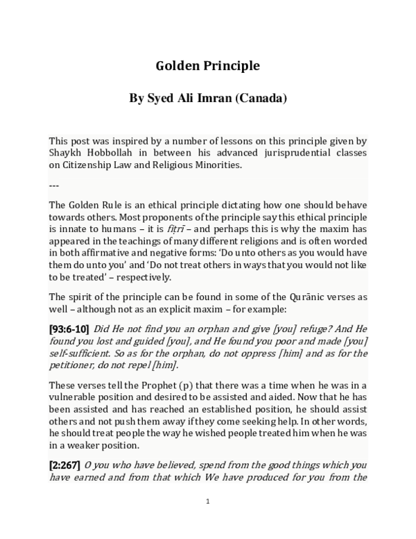 (PDF) Golden Principle