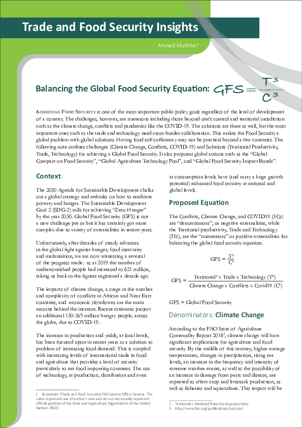 (PDF) Trade and Food Security Insights Balancing the Global Food ...
