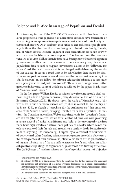 (PDF) Science and Justice in an Age of Populism and Denial