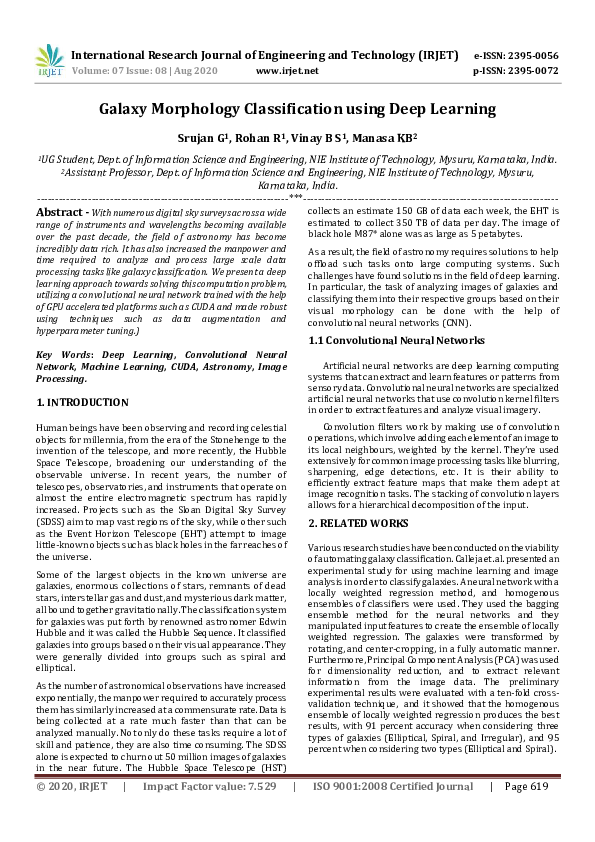 Pdf Galaxy Morphology Classification Using Deep Learning
