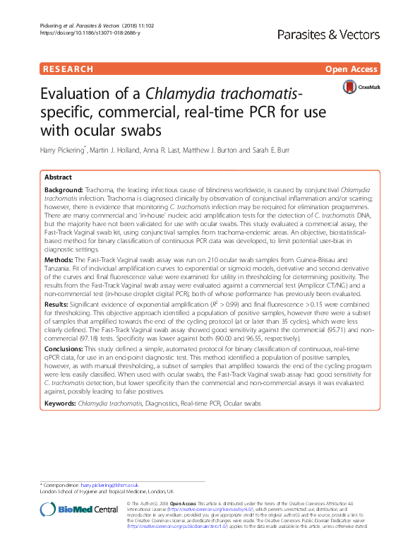 (PDF) Evaluation of a Chlamydia trachomatis-specific, commercial, real ...