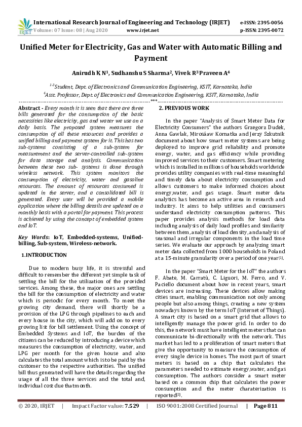 (PDF) IRJET- Unified Meter for Electricity, Gas and Water with ...