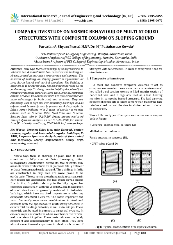 (PDF) COMPARATIVE STUDY ON SEISMIC BEHAVIOUR OF MULTI-STORIED ...