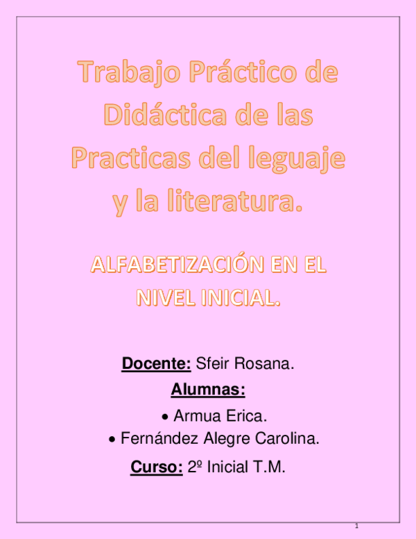 (PDF) Alfabetizacion inicial