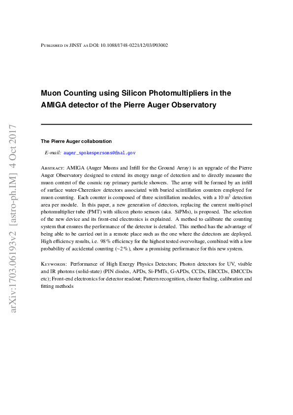 (PDF) Muon Counting using Silicon Photomultipliers in the AMIGA ...