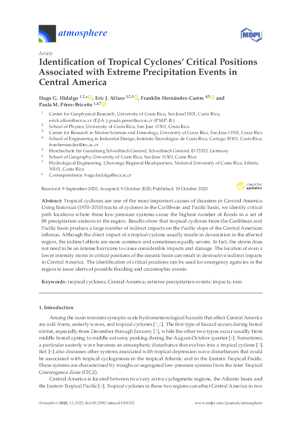 (PDF) Identification of Tropical Cyclones’ Critical Positions ...