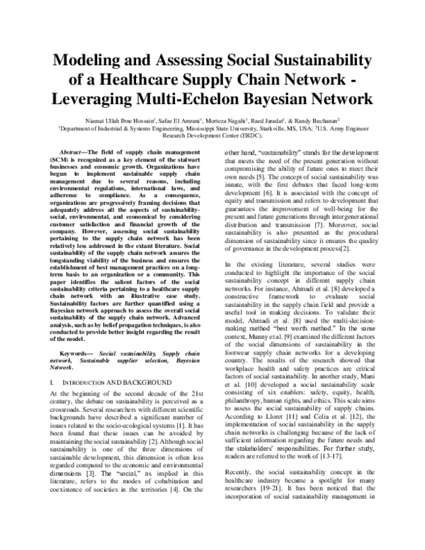 (PDF) Modeling and Assessing Social Sustainability of a Healthcare Supply Chain Network ...
