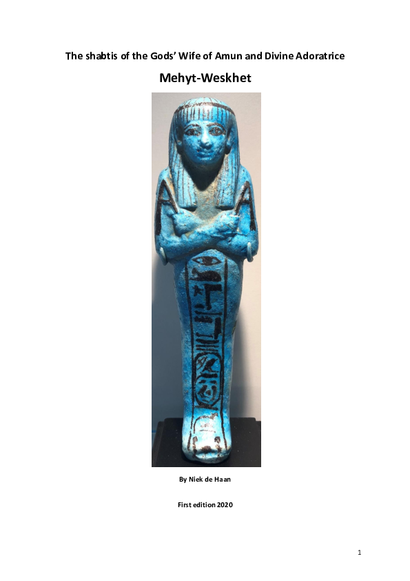 (PDF) The shabtis of the Gods' Wife of Amun and Divine Adoratrice Mehyt ...