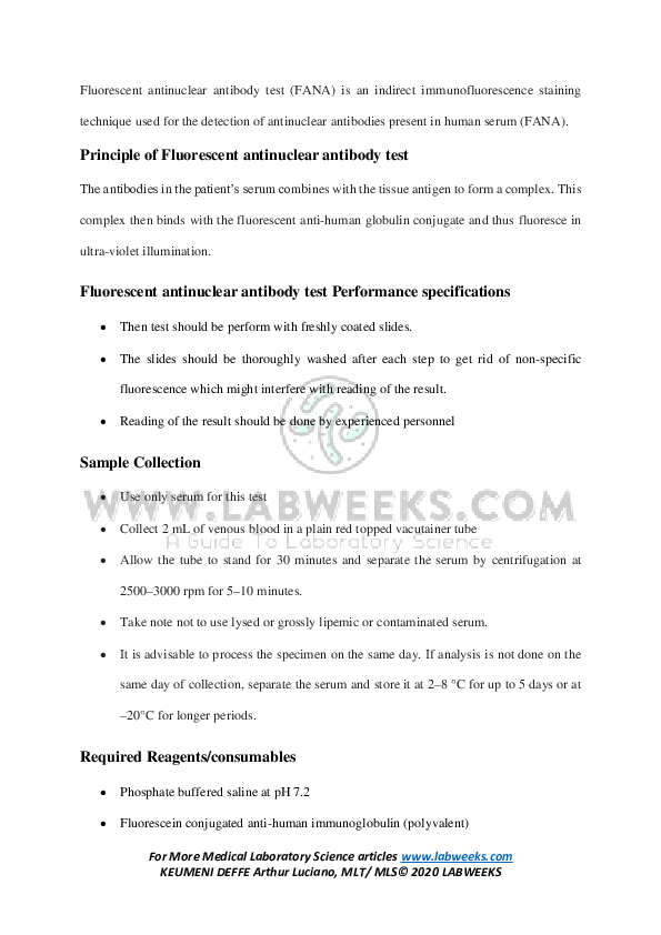 (PDF) Fluorescent antinuclear antibody test