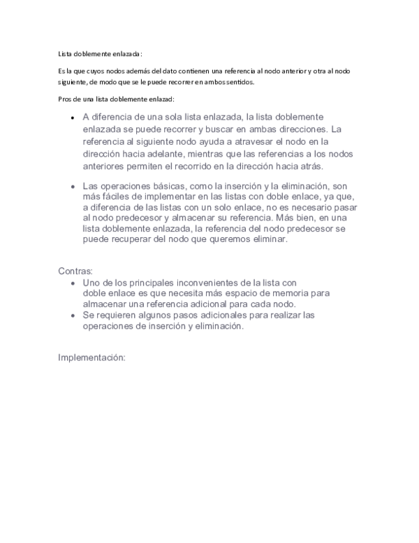Doc Lista Doblemente Enlazada