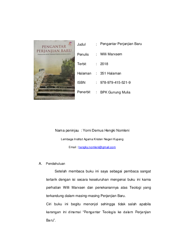 (PDF) Pengantar Perjanjian Baru