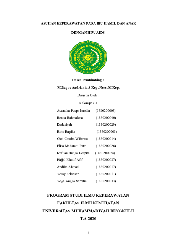 (DOC) ASKEP HIV AIDS PADA IBU HAMIL DAN ANAK