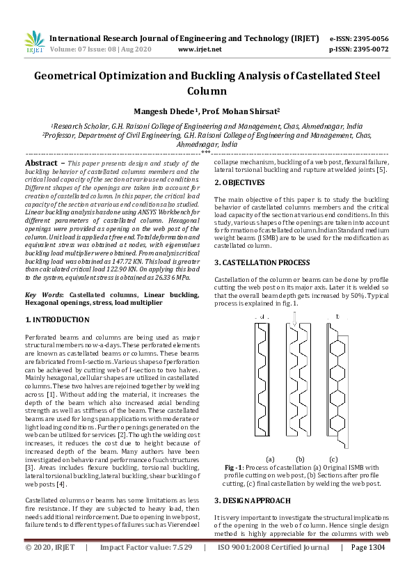 (PDF) IRJET- Geometrical Optimization and Buckling Analysis of ...
