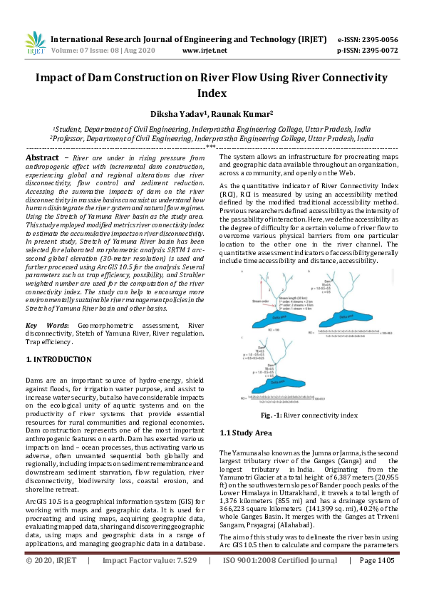 (PDF) Impact of Dam Construction on River Flow Using River Connectivity ...