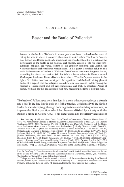 (PDF) Easter and the Battle of Pollentia