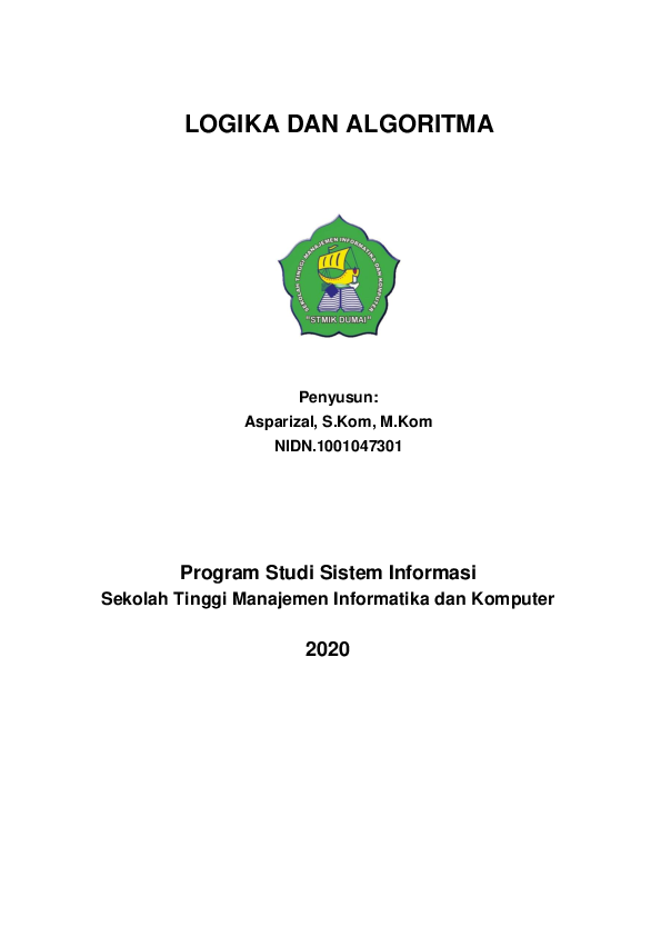 (PDF) LOGIKA DAN ALGORITMA Program Studi Sistem Informasi Sekolah ...