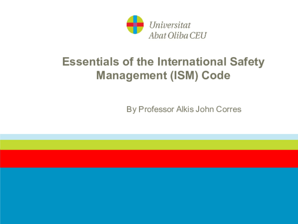 (PPT) Essentials of the International Safety Management ISM Code