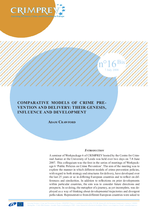 (PDF) Comparative Models of Crime Pre Vention and Delivery: Their ...