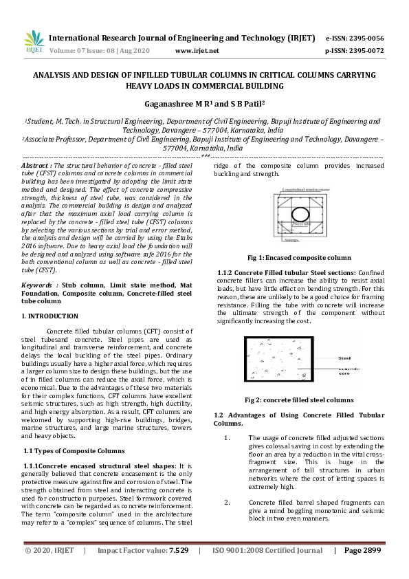 (PDF) IRJET- ANALYSIS AND DESIGN OF INFILLED TUBULAR COLUMNS IN ...