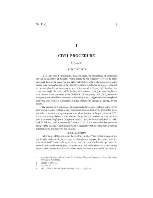 (PDF) Civil Procedure - 2018