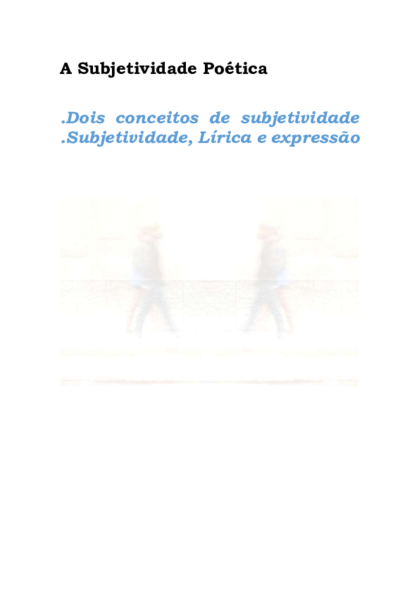 (PDF) A Subjetividade Poética: dois conceitos de subjetividade ...