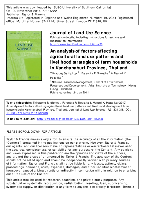 (PDF) An analysis of factors affecting agricultural land use patterns ...