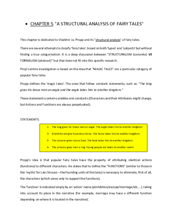 (PDF) • CHAPTER 5: "A STRUCTURAL ANALYSIS OF FAIRY TALES"