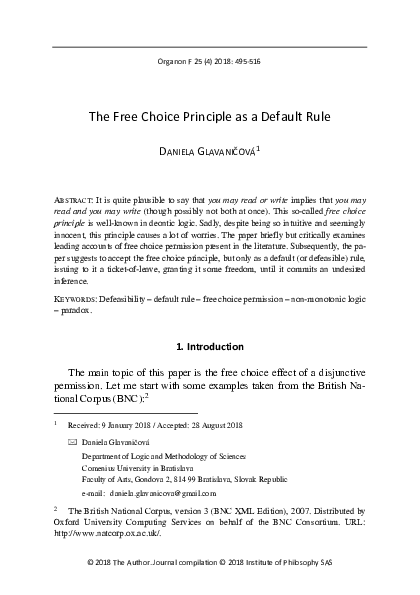 (PDF) The Free Choice Principle as a Default Rule