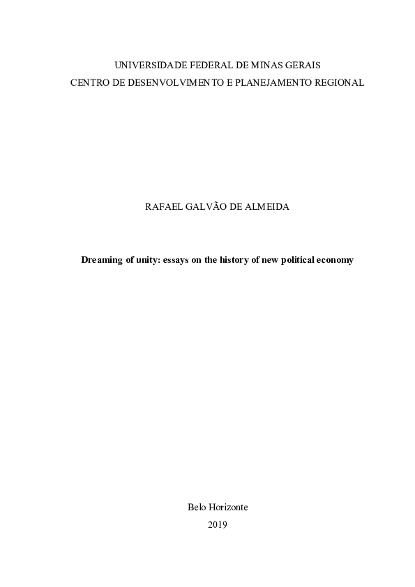 (PDF) Dreaming of unity: essays on the history of new political economy ...