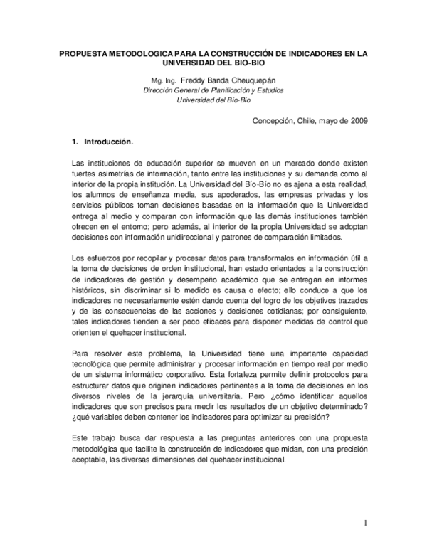 (PDF) PROPUESTA METODOLOGICA PARA LA CONSTRUCCION DE INDICADORES