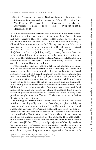 (PDF) Review of Grantley McDonald, Biblical Criticism in Early Modern ...