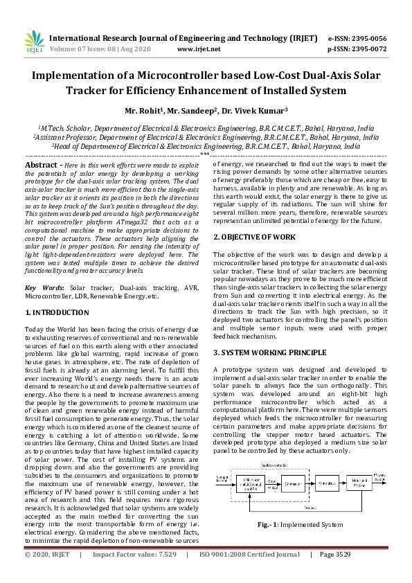 Pdf Irjet Implementation Of A Microcontroller Based Low Cost Dual