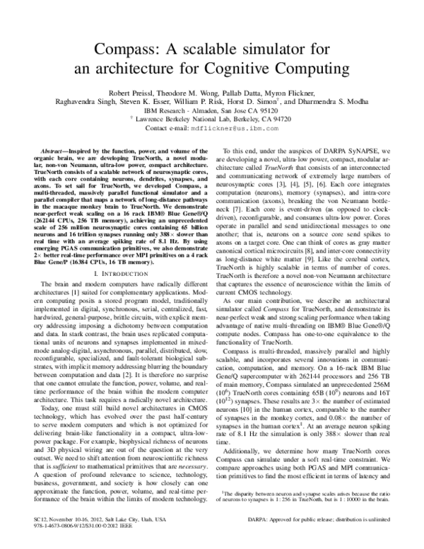(PDF) Compass: A scalable simulator for an architecture for cognitive computing