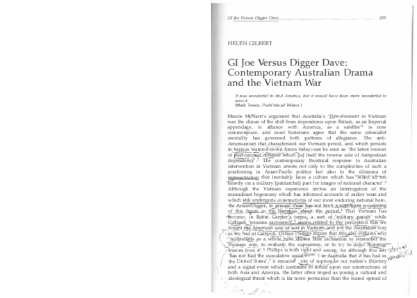 (PDF) GI Joe Versus Digger Dave: Contemporary Australian Drama and the ...