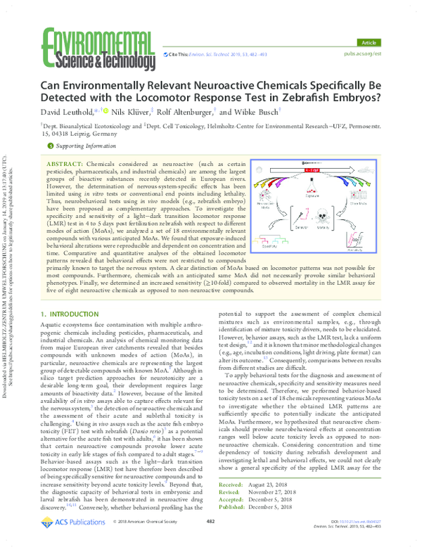 (PDF) Can Environmentally Relevant Neuroactive Chemicals Specifically ...