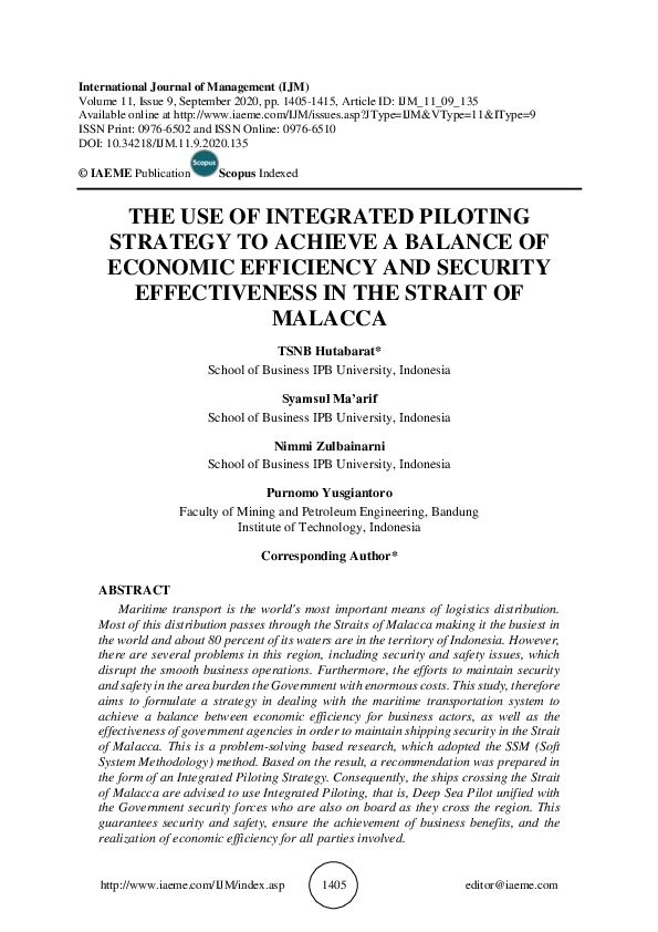 (PDF) Analysis of the Effectiveness of Joint Hydrographic Survey Indonesia - Singapore ...