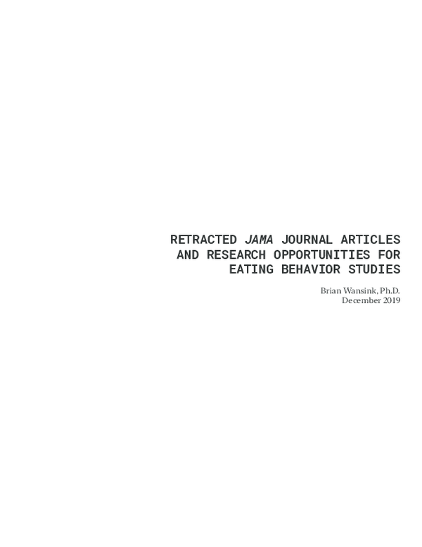 (PDF) Retracted JAMA Journal Articles and Research Opportunities for ...