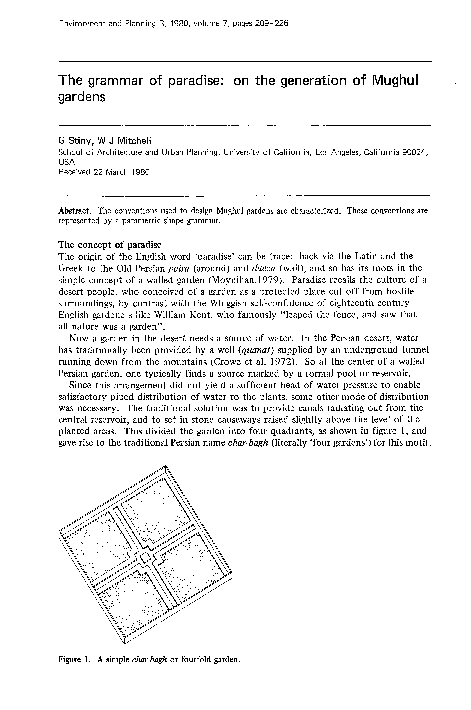 (PDF) The grammar of paradise: on the generation of Mughul gardens