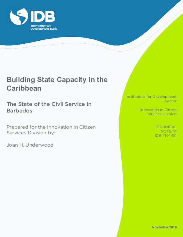 (PDF) Building State Capacity in the Caribbean The State of the Civil ...