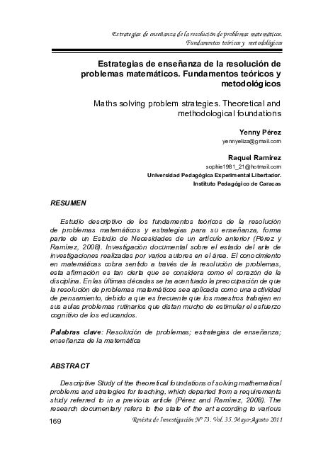 (PDF) Estrategias de enseñanza de la resolución de problemas ...