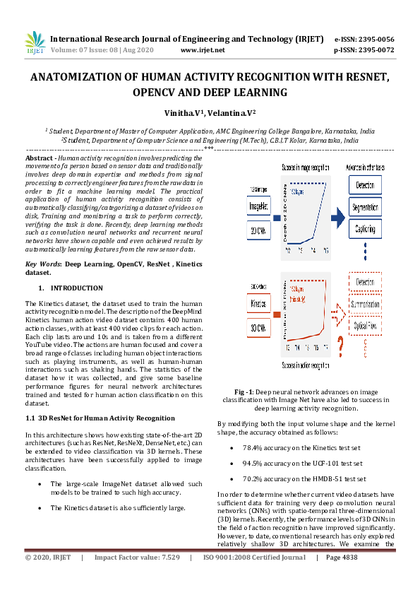 (PDF) IRJET- ANATOMIZATION OF HUMAN ACTIVITY RECOGNITION WITH RESNET, OPENCV AND DEEP LEARNING