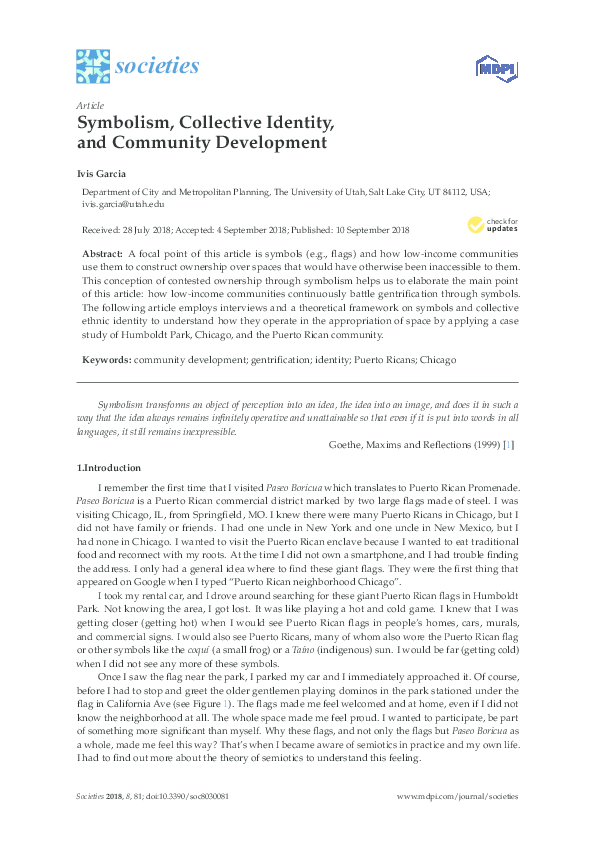 (PDF) Symbolism, Collective Identity, and Community Development