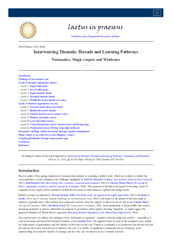 (PDF) Interweaving thematic threads and learning pathways: Noonautics ...