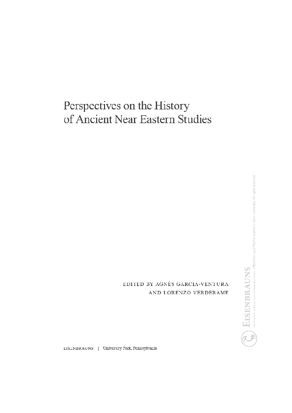(PDF) Perspectives on the History of Ancient Near Eastern Studies