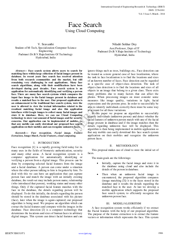 Pdf Enhanced Mobile Face Search System 