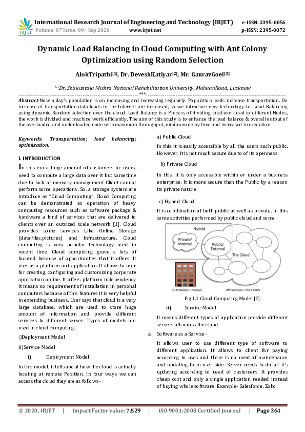 (PDF) IRJET- Dynamic Load Balancing in Cloud Computing with Ant Colony ...